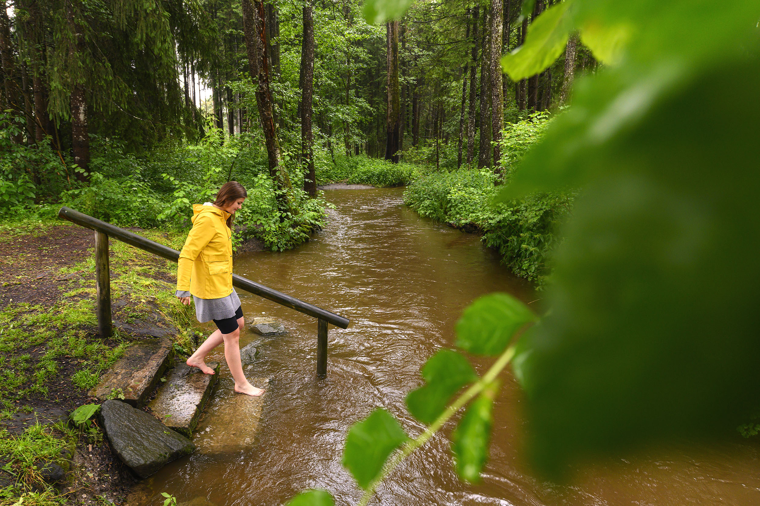 Wassertreten an der Bewegungsinsel